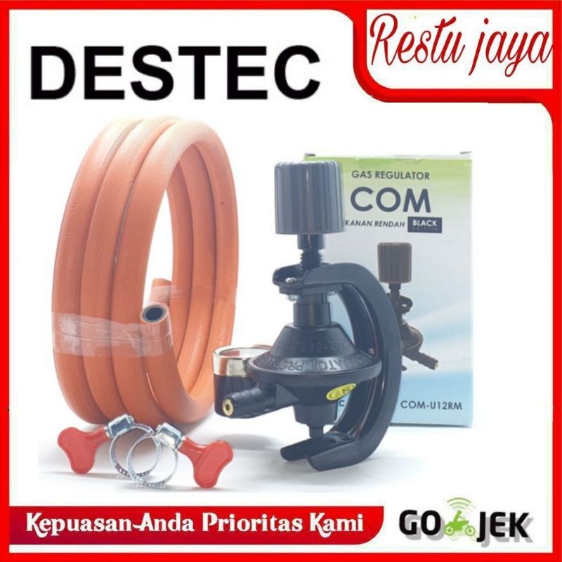 Jual REGULATOR KOMPOR GAS DESTEC METER+SELANG DUA LAPIS 2 METER ...