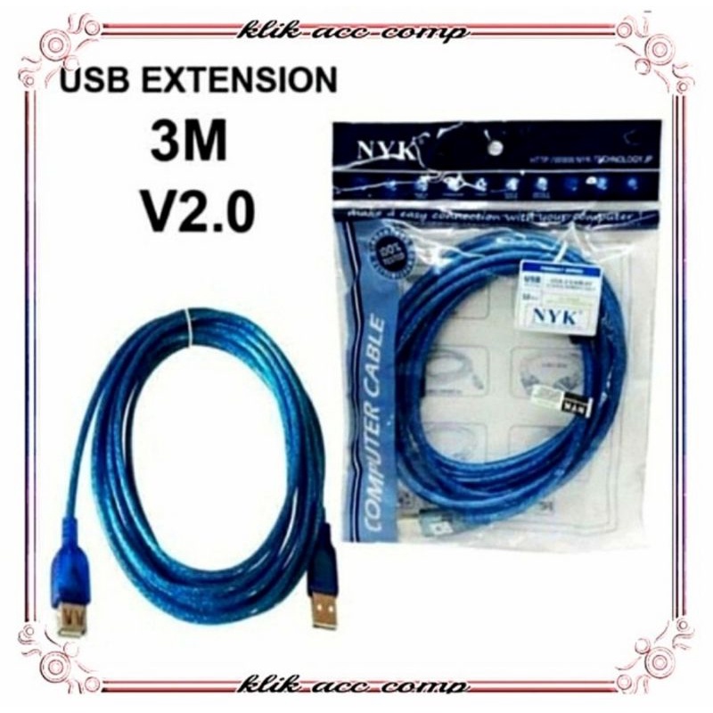 Jual kabel usb extension 3 meter sambungan kabel | Shopee Indonesia