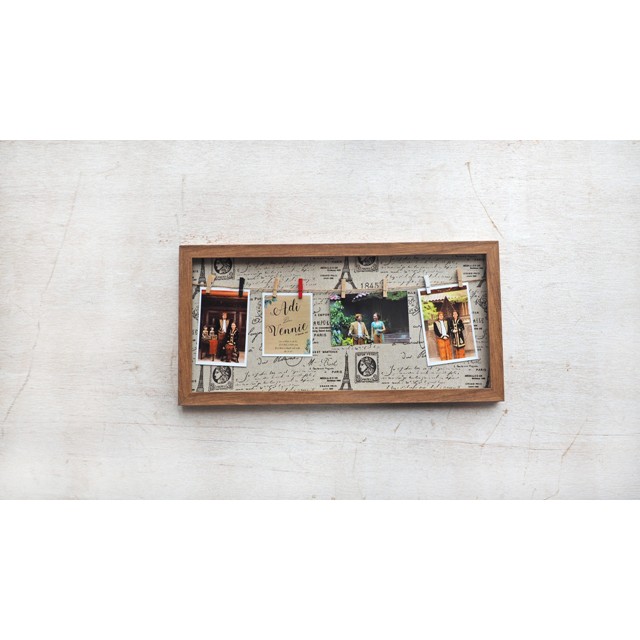 Jual Bingkai Atau Frame Vintage Dark Wood Collage Polaroid 30 X 60 ...