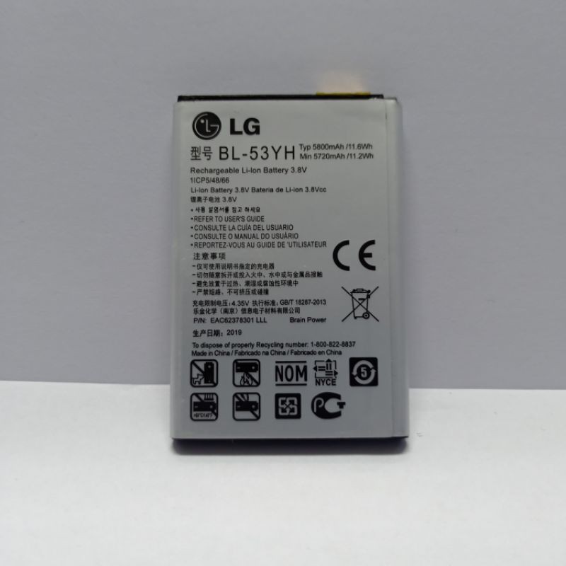 Jual BATERAI BATRE BATTERY LG G3 D850 D855 / LG G3 STAYLUS D690 / G3 MINI F400 BL-53YH ORIGINAL ...