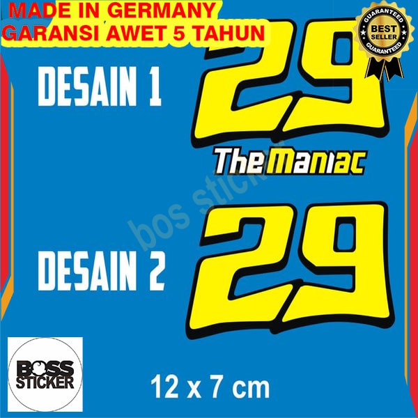 Jual Murah Stiker Moto GP Iannone Nomor Balap 29 (Cutting Sticker) 12 x ...