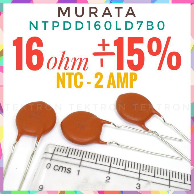 Jual Murata 16ohm NTC Thermistor 2A 16 ohm 15mm TV Switching power ...