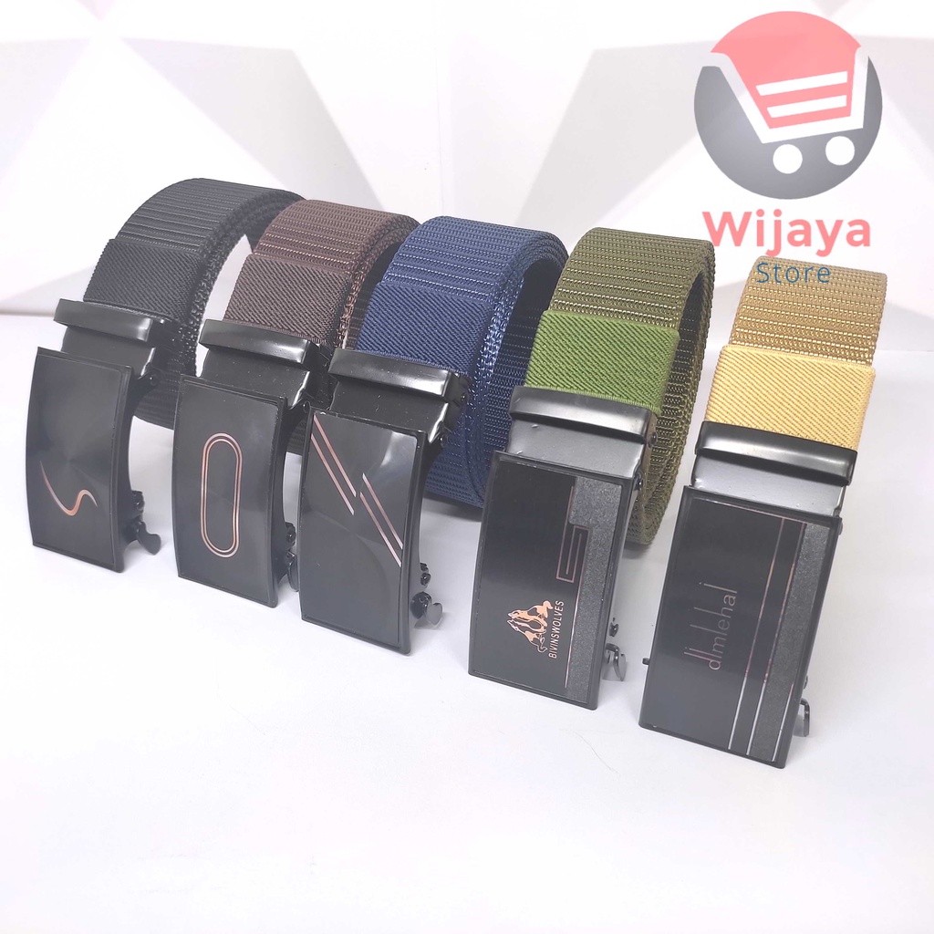 Jual Ikat Pinggang Pria Tactical Nylon Canvas Sabuk Pendeng Laki-Laki dengan Kepala Gesper Logam ...