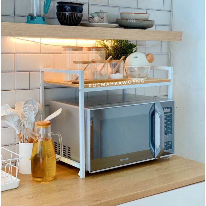 Jual Rak Microwave aesthetic Rak Penyimpanan Serbaguna Rak dapur ...