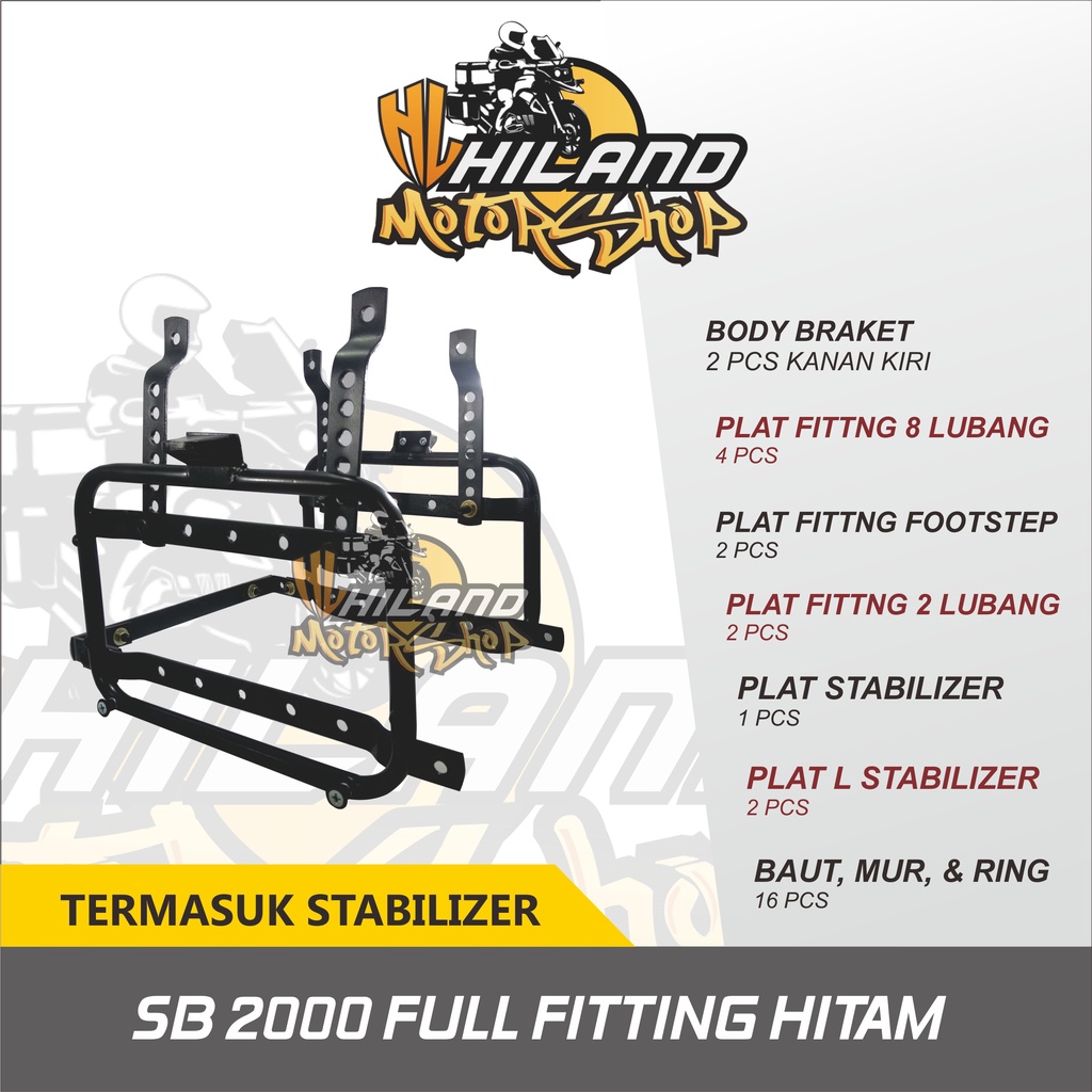 Jual BRAKET BRACKET SIDE BOX SB 2000 + STABILIZER FULL FITTING ...