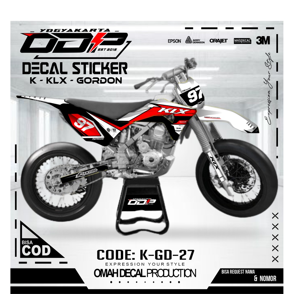 Jual DECAL KLX GORDON FULL BODY KAWASAKI STIKER DEKAL MOTOR TRILL MOTOR SUPERMOTO MOTIF TERBARU ...