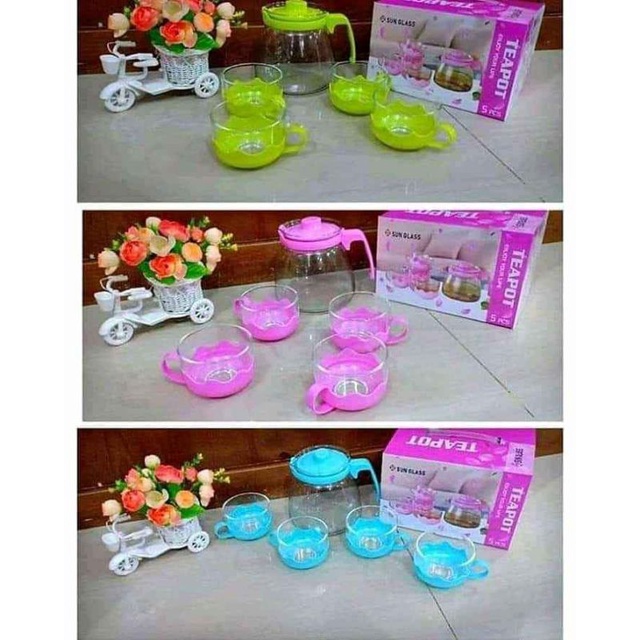 Jual tea pot set 5 in 1/teko gelas kopi set murah/souvernir/kado murah ...