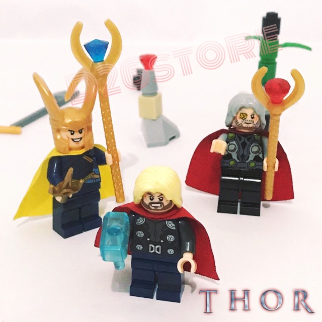 Jual Mainan Lego Mini Figure set Marvel The Asgardians ( Thor , Loki ...