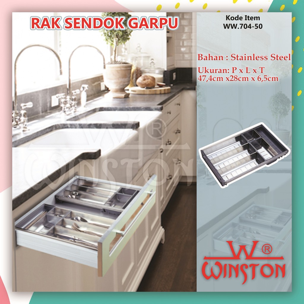 Jual Rak Sendok Stainless WW 704 - 50 cm WINSTON Rack Spoon Plate Garpu ...