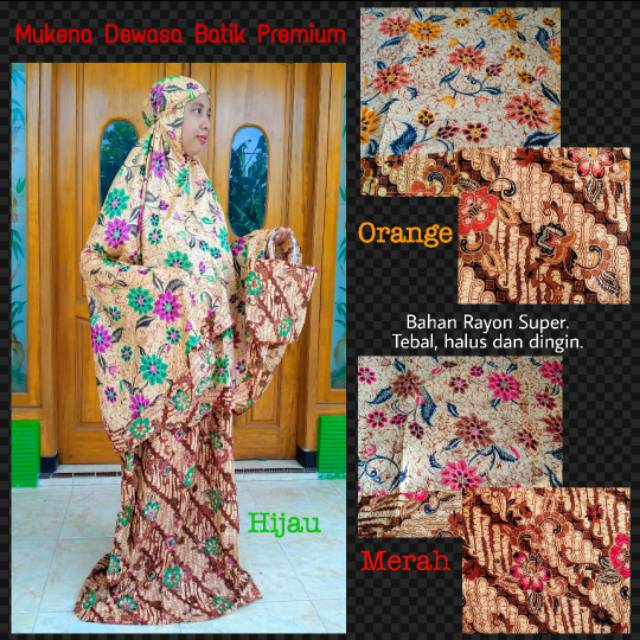 Jual Mukena Batik Premium / Mukena Dewasa Motif Batik / Mukenah Batik ...