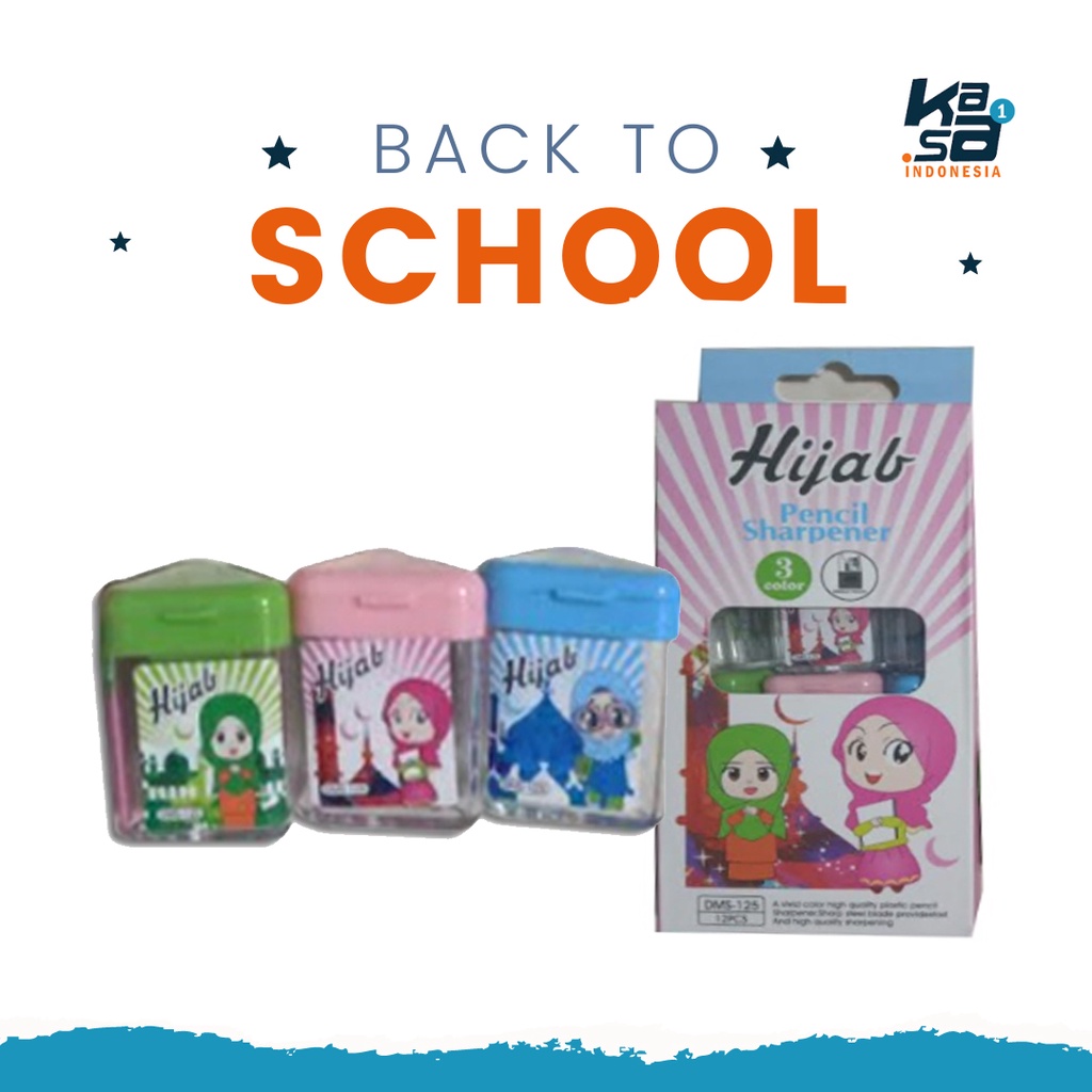Jual 1 PCS Rautan Pensil Hijab / Peraut Lucu Segitiga Sekolah MI ...