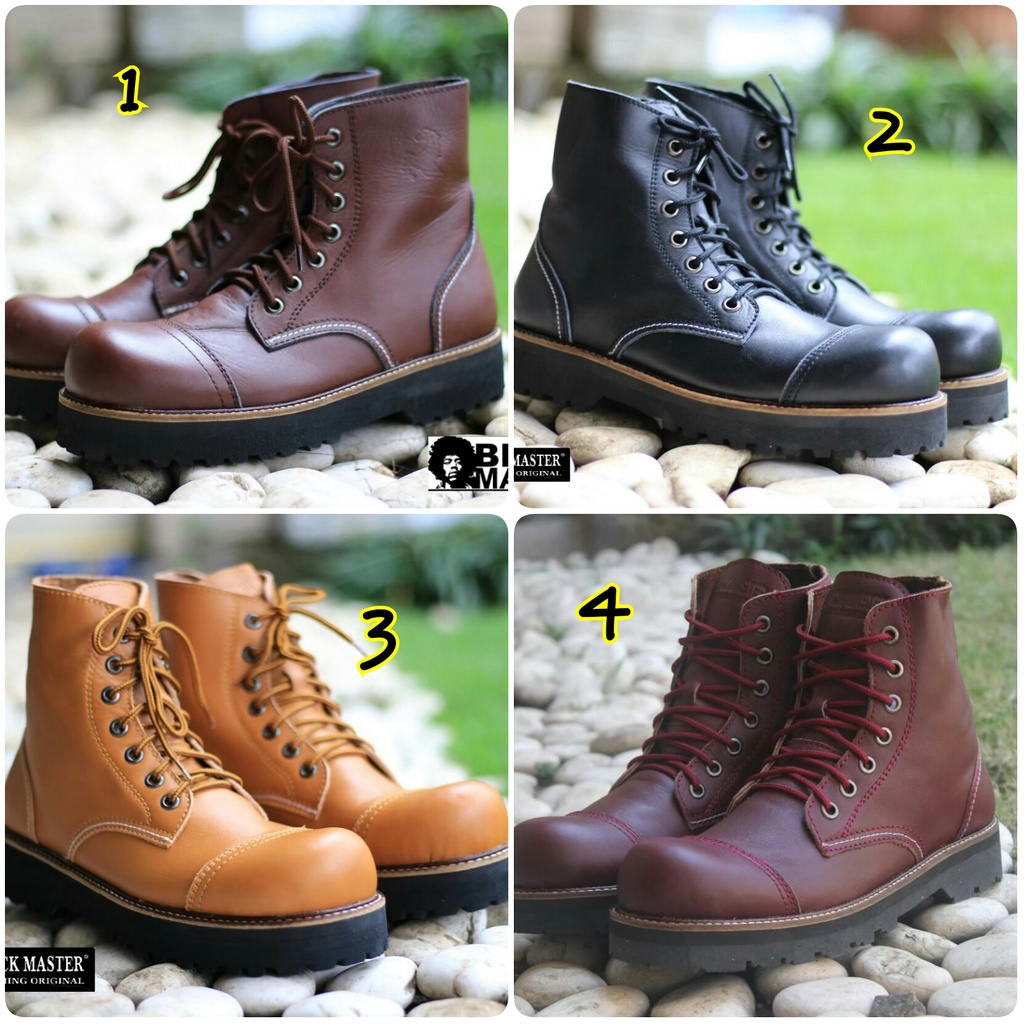 Jual Sepatu Boots Tinggi Kulit Asli 7 Hole Black Master Underground ...