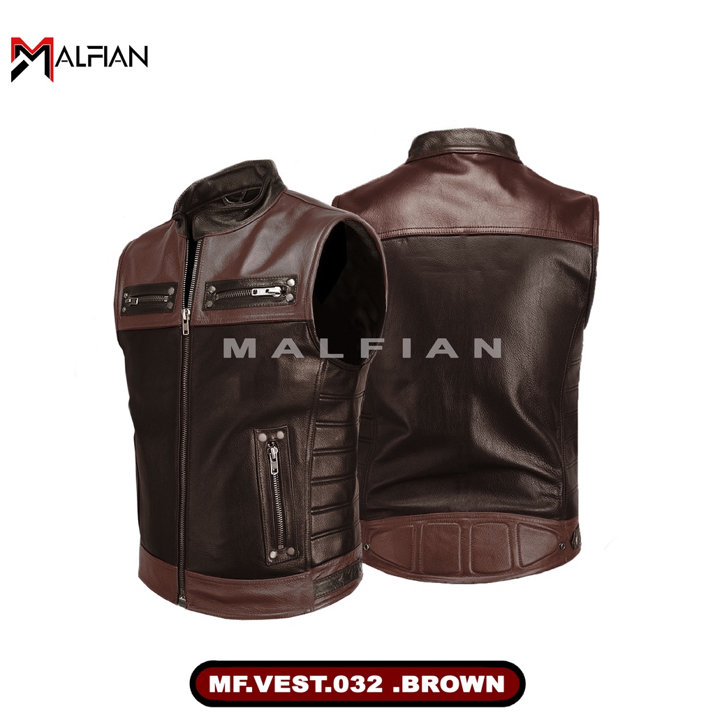 Jual Rompi Kulit Vest Riding Rompi Kulit Sintetis Rompi Bikers Faux ...