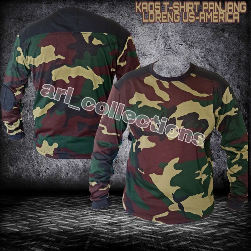 Jual KAOS T-SHIRT PANJANG LORENG US-AMERICA/KAOS DECKER ARMY PANJANG ...