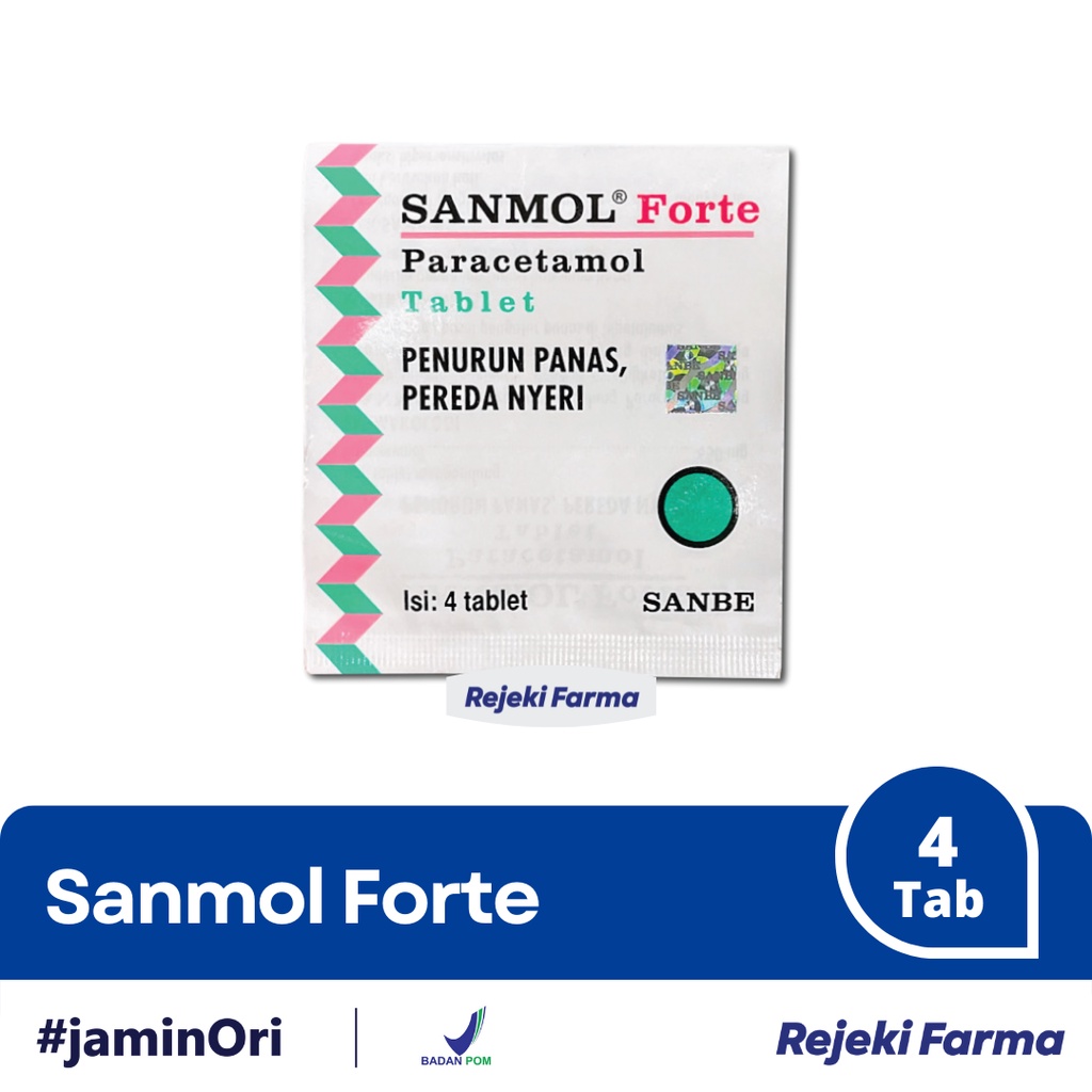 Jual Sanmol Forte Paracetamol 1 strip isi 4 tablet - San Mol obat panas ...