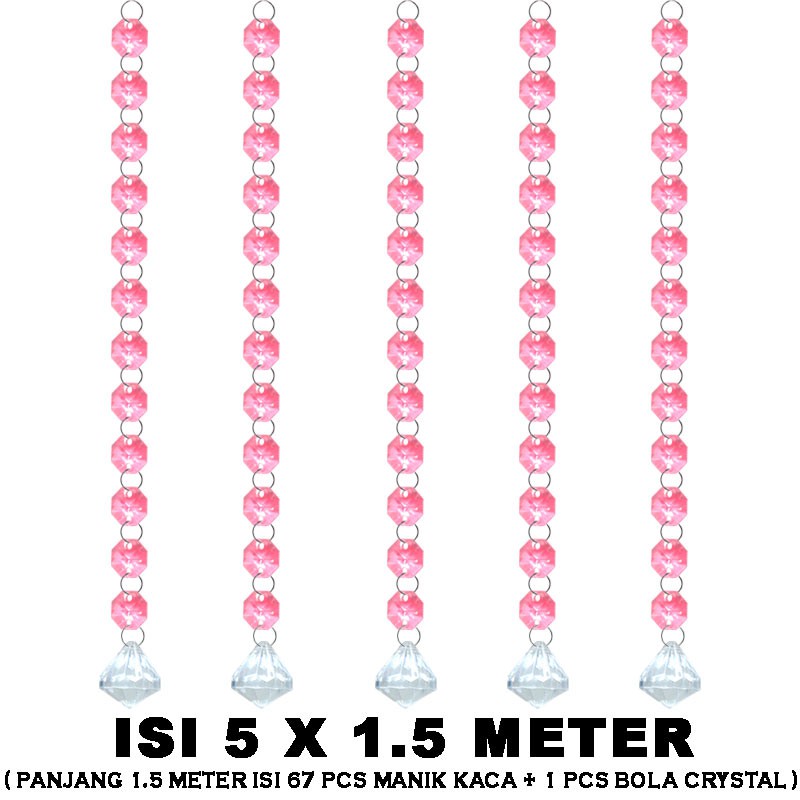 Jual EELIC TMM-P1.5M/P2M ISI 5 PCS HIASAN TIRAI MANIK MANIK CRYSTAL ...