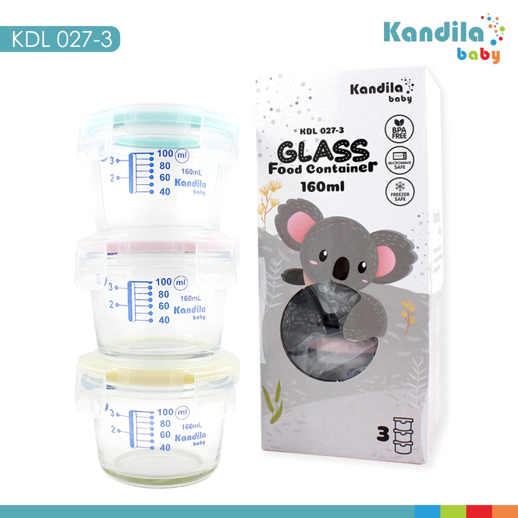 Jual Kandila Baby Glass Food Container 160ml (3 pcs) | Shopee Indonesia