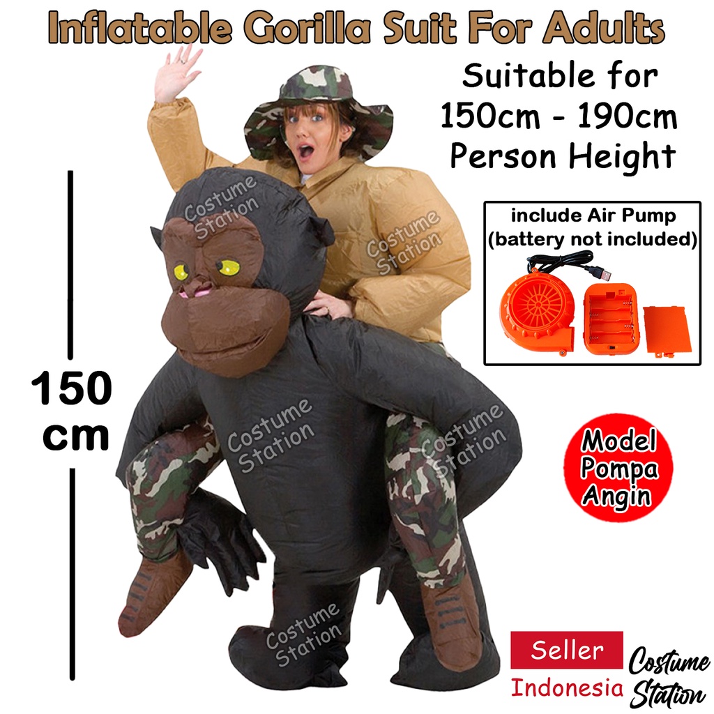 Jual Kostum Gorilla Back Ride / Costume Monyet Hewan Binatang Animal ...