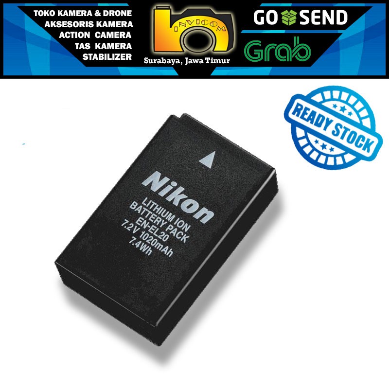 Jual Battery Baterai Nikon EN-EL20 ENEL20 for Camera 1AW1 1J1 1J2 1J3 1S1 1V3 / Coolpix A P1000 ...