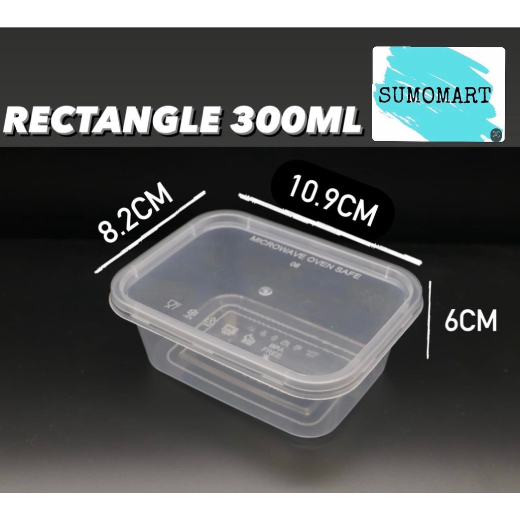 Jual 300 ML KOTAK MAKAN PERSEGI / KOTAK MAKAN PLASTIK RECT / FOOD ...
