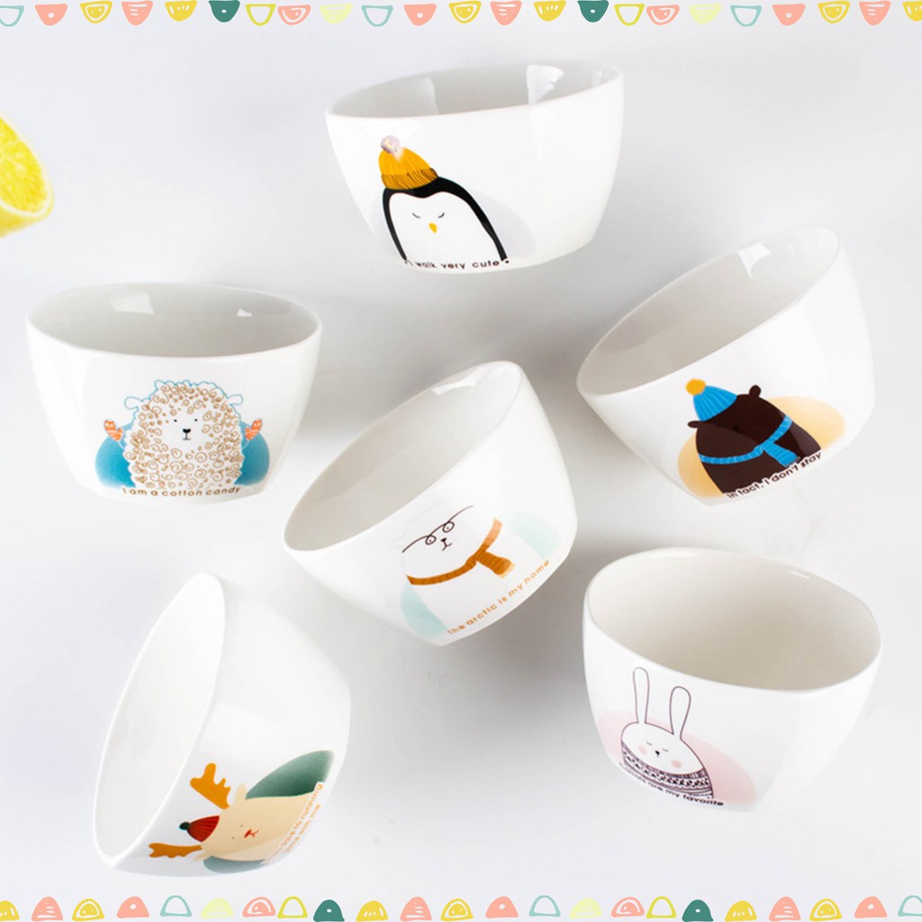 Jual Piring Mangkuk Bowl Ceramic Tableware Cute Animals Theme Mangkok ...