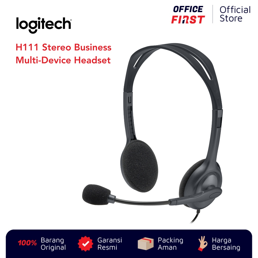 Jual Logitech H111 Business Stereo Headset Multi Device / Jack 3.5mm H ...