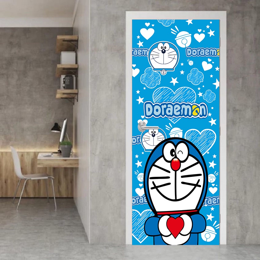 Jual Sticker Pintu Kamar mandi Motif Karakter kartun Ukuran 61x190cm ...