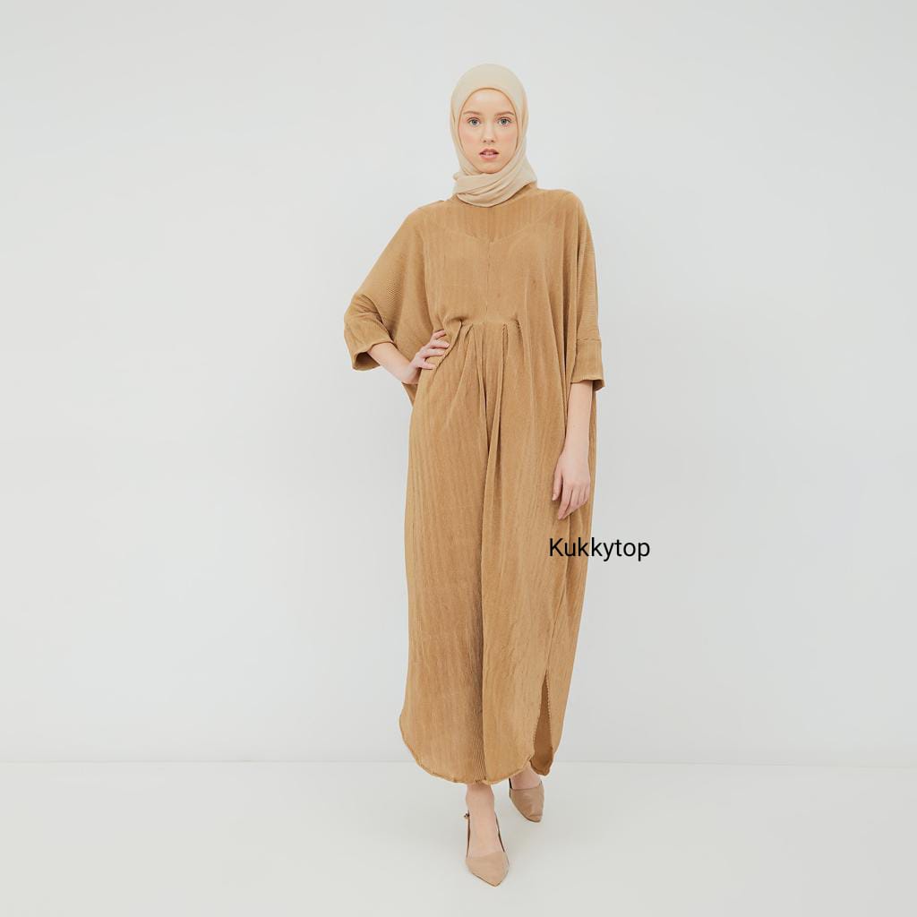 Jual Kukky Top Gamis Plisket Panjang Terbaru Baju Kaftan Yura Import ...