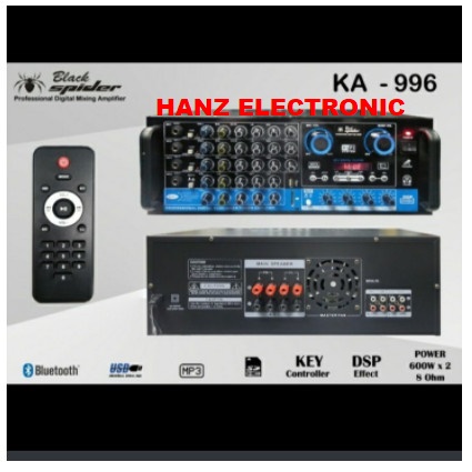 Jual AMPLIFIER BLACK SPIDER KA-996 (POWER,KARAOKE,BLUETOTH) | Shopee Indonesia