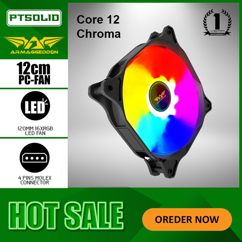 Jual Fan Casing Armaggeddon Core 12 Chroma | LED 12Cm Fan PC | Shopee ...