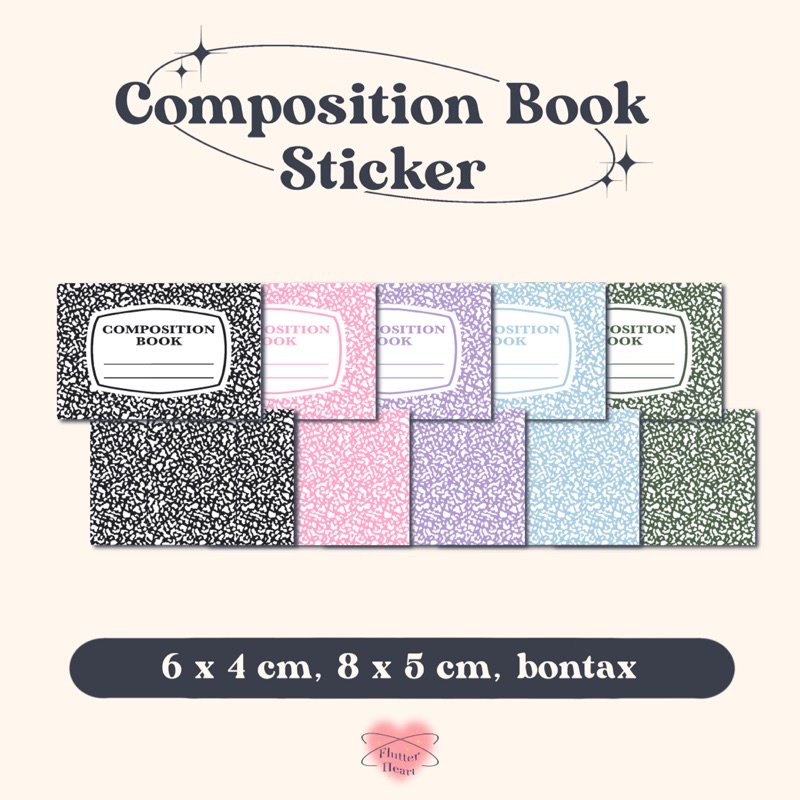 Jual COMPOSITION STICKER | Aesthetic Sticker | Stiker Label | Stiker ...