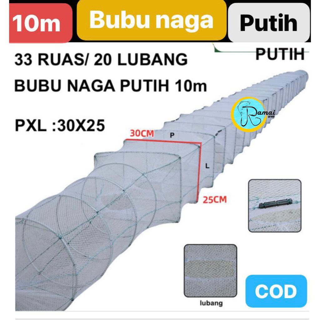 Jual JALA BUBU NAGA 10 M PERANGKAP IKAN UDANG LOBSTER PERSEGI BISA ...