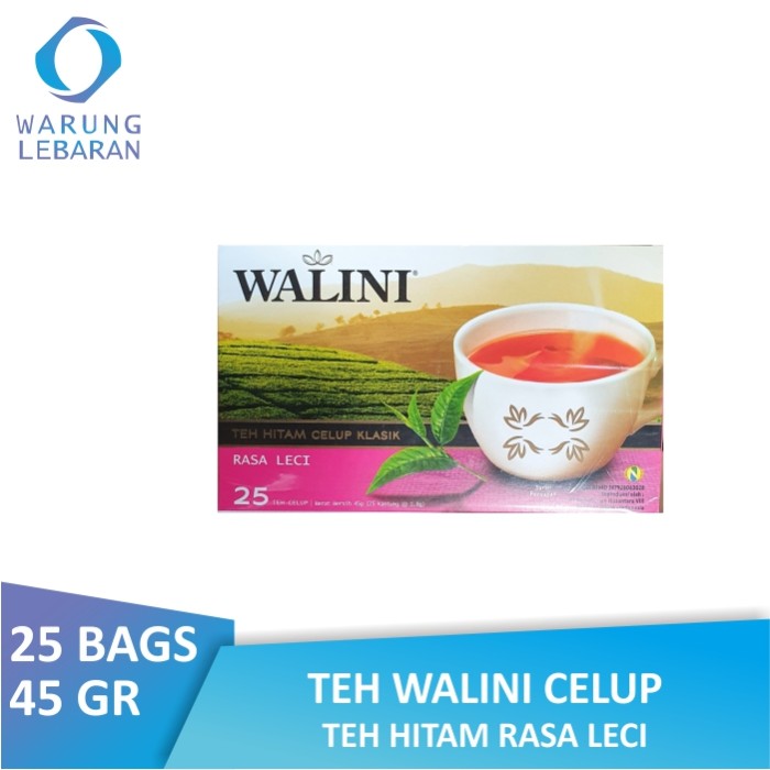 Jual Teh Walini Celup Teh Hitam Rasa Leci 25's (45 gr) | Shopee Indonesia