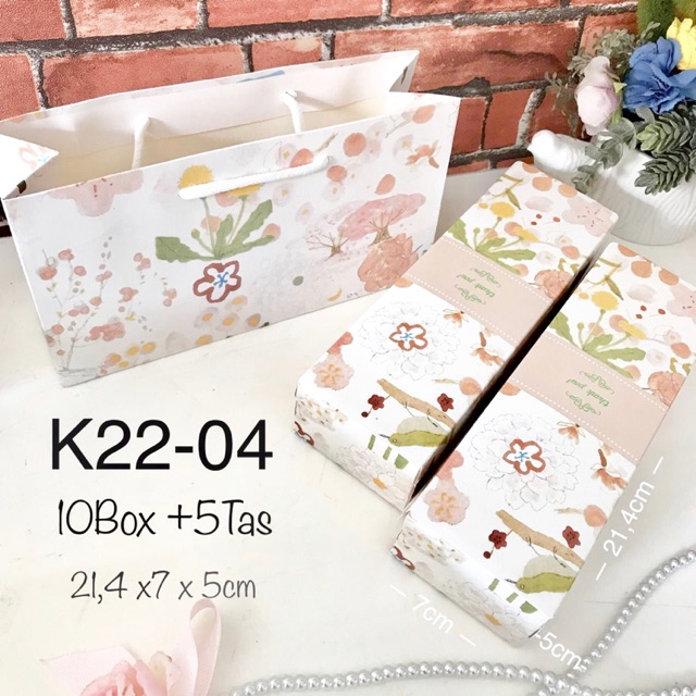 Jual 10 Kotak +5Tas Packaging Kotak Cantik K2204 K22 | Shopee Indonesia