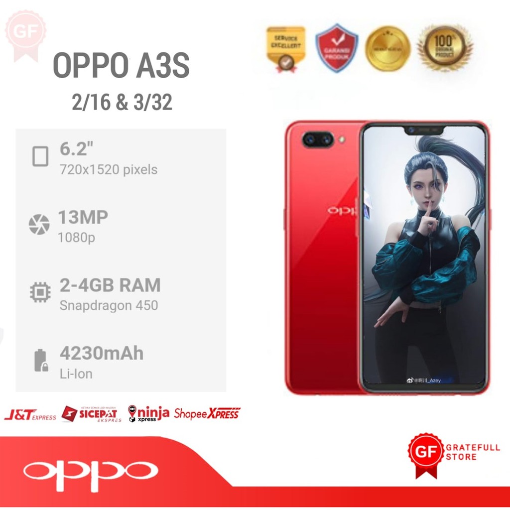 Jual OPPO A3S RAM | 2/16GB,3/32GB,&4/64GB | Shopee Indonesia