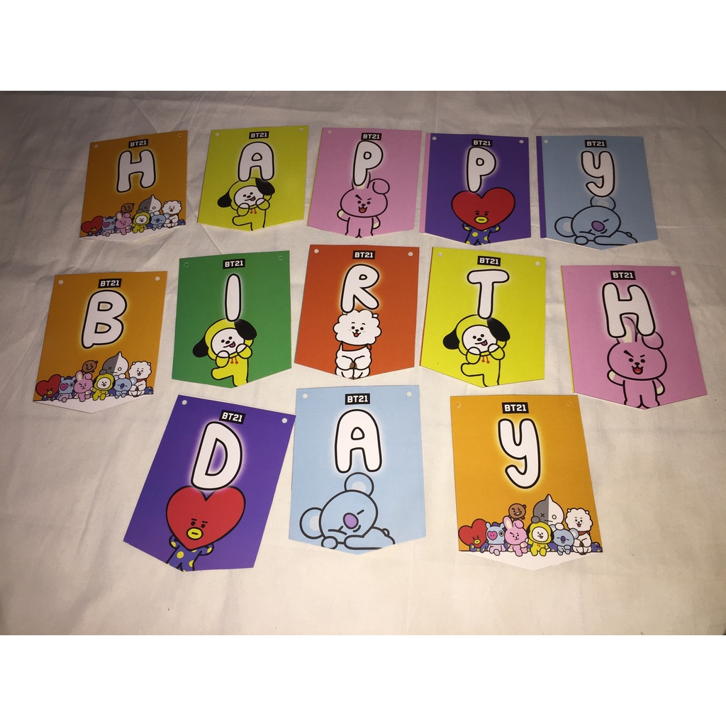 Jual Banner Happy Birthday BT21 | Shopee Indonesia
