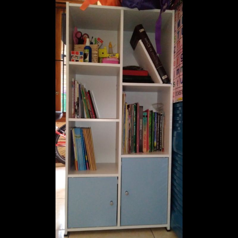 Jual RAK BUKU PUTIH 6 KOTAK / RAK BUKU PUTIH 7 KOTAK/ RAK SERBAGUNA ...