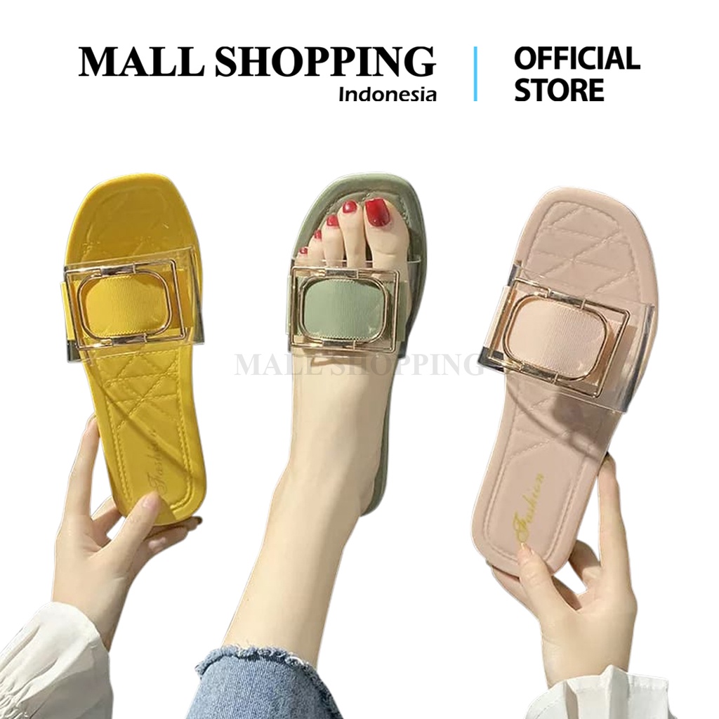 Jual Sandal Flat Wanita Simple Kekinian Sendal Flip Flop MALL SHOPPING ...