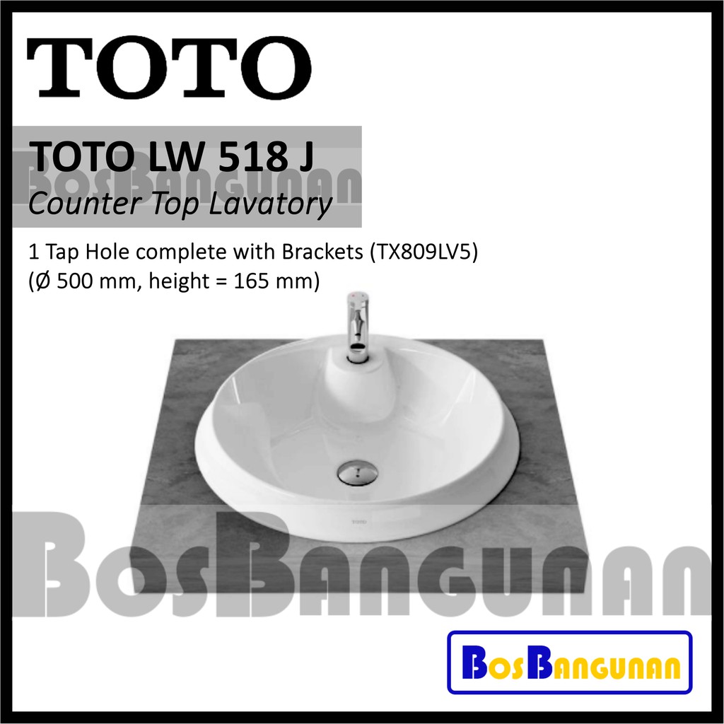 Jual Wastafel TOTO LW518J / Wastafel Meja TOTO LW 518 J / TOTO Counter ...