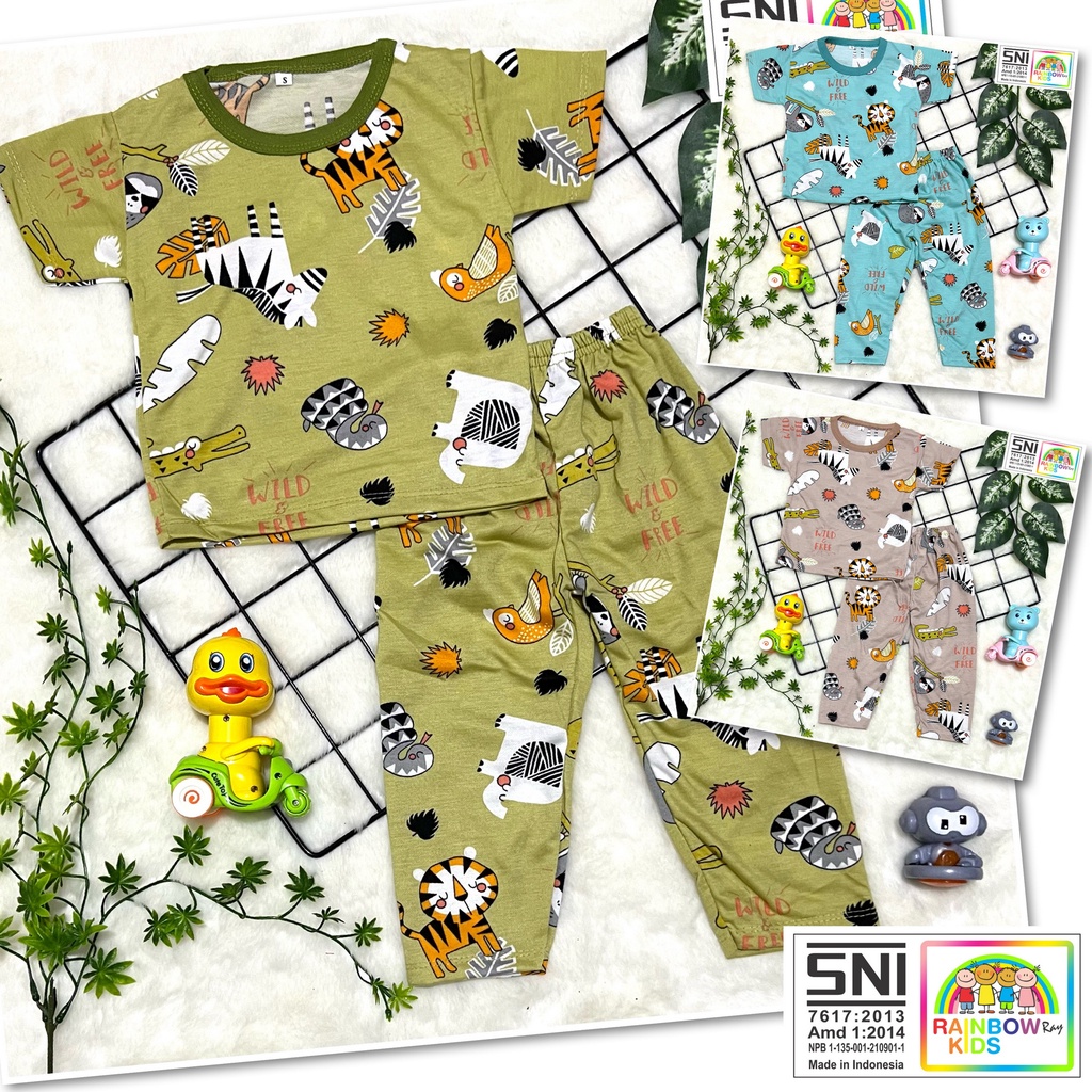 Jual RAINBOW SETELAN / SET BAJU ANAK COWOK / CEWEK UNISEX CELANA PANJANG CP 1-8 TAHUN FULLPRINT ...