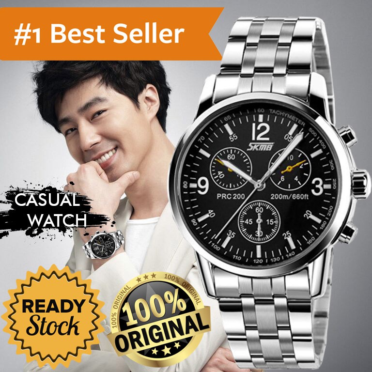 Jual SKMEI Jam Tangan Pria Anti Air Terbaru Analog Chrono Tali Rantai ...