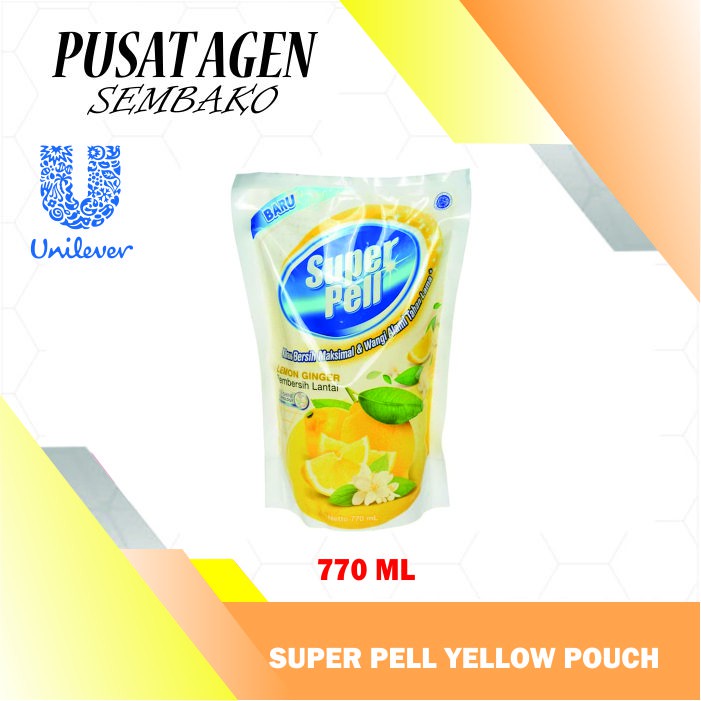 Jual SUPER PELL LANTAI YELLOW 770 ML SUPERPELL LEMON 770ML KUNING JERUK SUPER PEL POUCH SUPERPEL ...