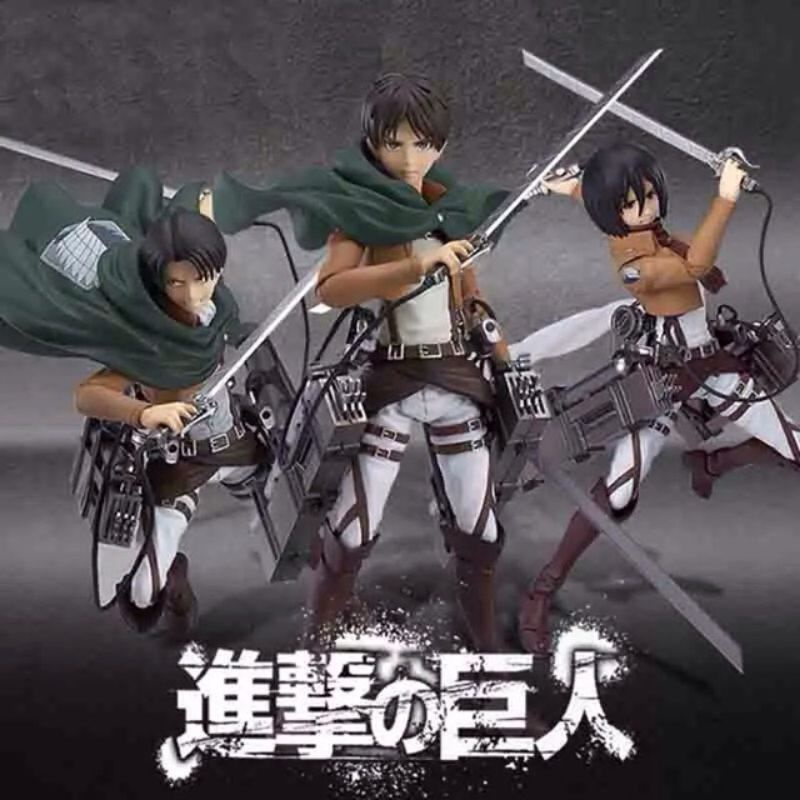 Jual SHF FIGMA ATTACK ON TITAN EREN MIKASA LEVI ACTION FIGURE | Shopee ...
