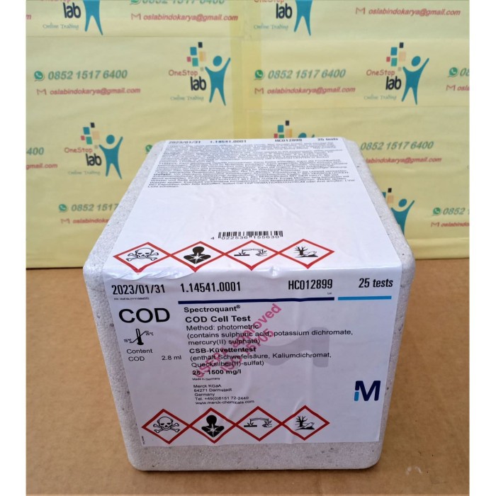 Jual MERCK 114541 Spectroquant COD Cell Test kit 25-1500 ppm 25/pk ...
