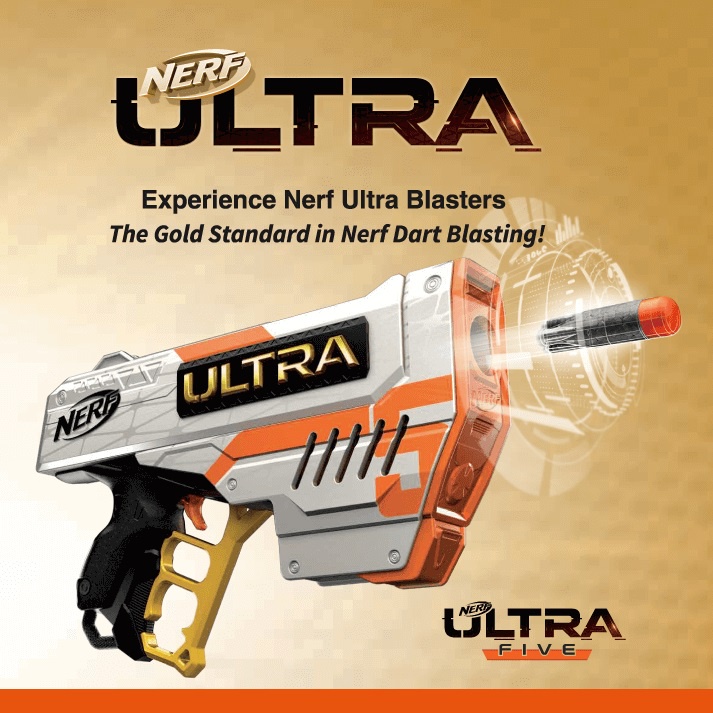 Jual Nerf Ultra Five Blaster 4 Darts in a Row - NRRE9593 | Shopee Indonesia