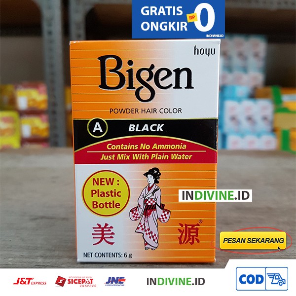 Jual Semir Rambut Bigen Hitam Powder Hair Color Black | Shopee Indonesia