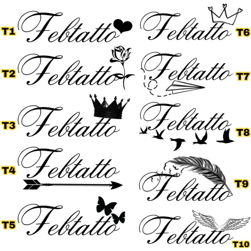 Jual Custom Nama Tambahan Motif Tato temporer/ Stiker tato | Shopee ...