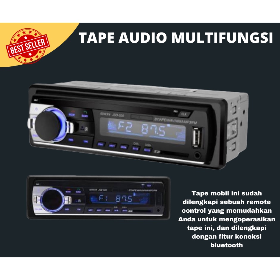 Jual Tape Audio Mobil Multifungsi - Bluetooth USB MP3 FM Radio - JSD-520 (GRATIS BUBBLE ...
