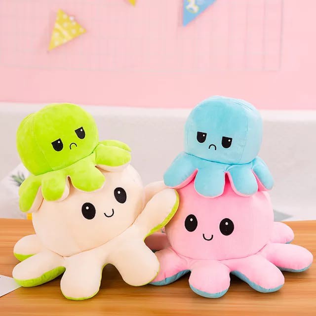 Jual Soft Cute Toys Reversible Bipolar Octopus Doll Toy Plush Mood ...