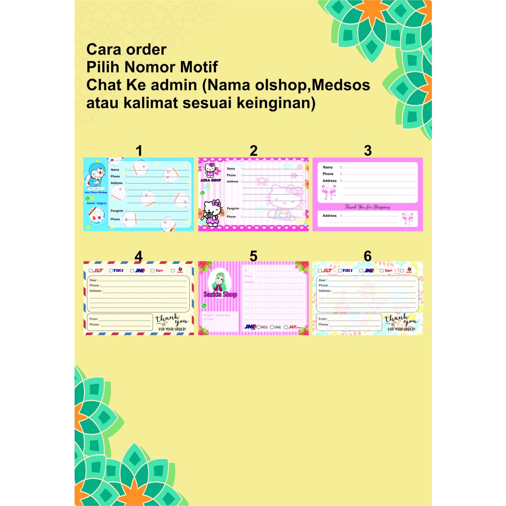 Jual (isi 50-70pcs) sticker label pengiriman Olshop / label pengirim ...